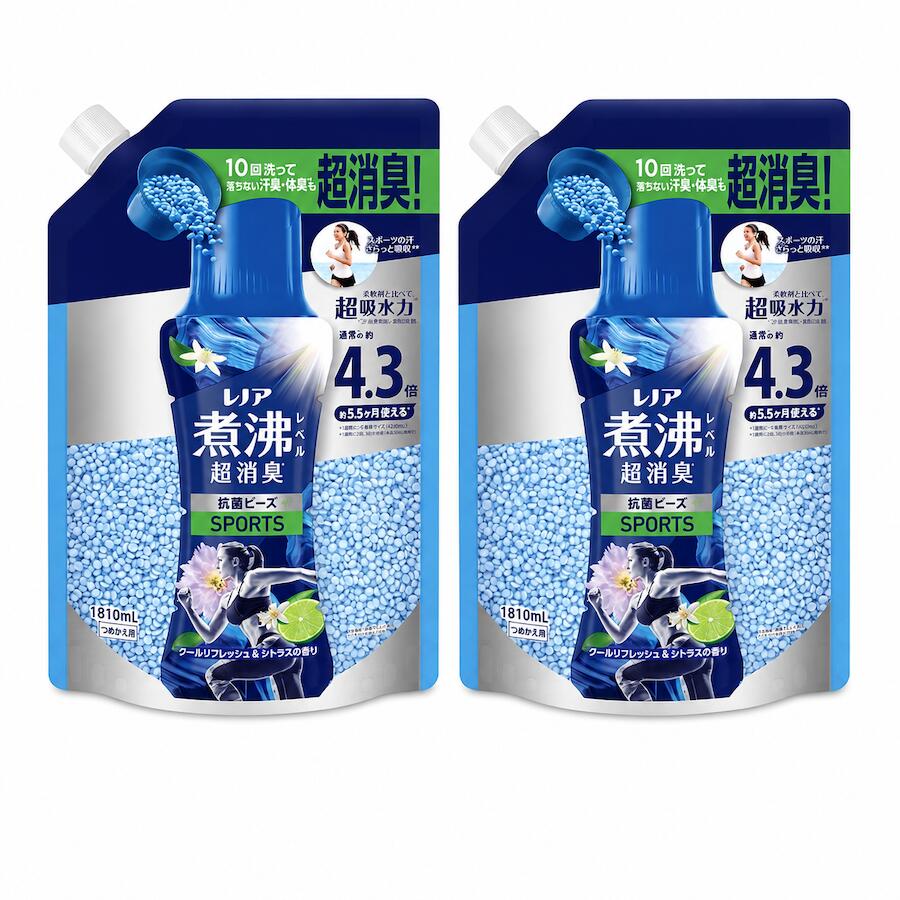 10回洗って落ちない汗臭・体臭も超消臭！ 抗菌ビーズは、衣類の消臭専用のお洗濯ビーズ。いつもの洗剤や柔軟剤に加えるだけで、しみついたニオイまで煮沸レベルに消臭 (洗濯後・部屋干しにて検証) エリそでの黄ばみも120日ブロック (皮脂を再現し...
