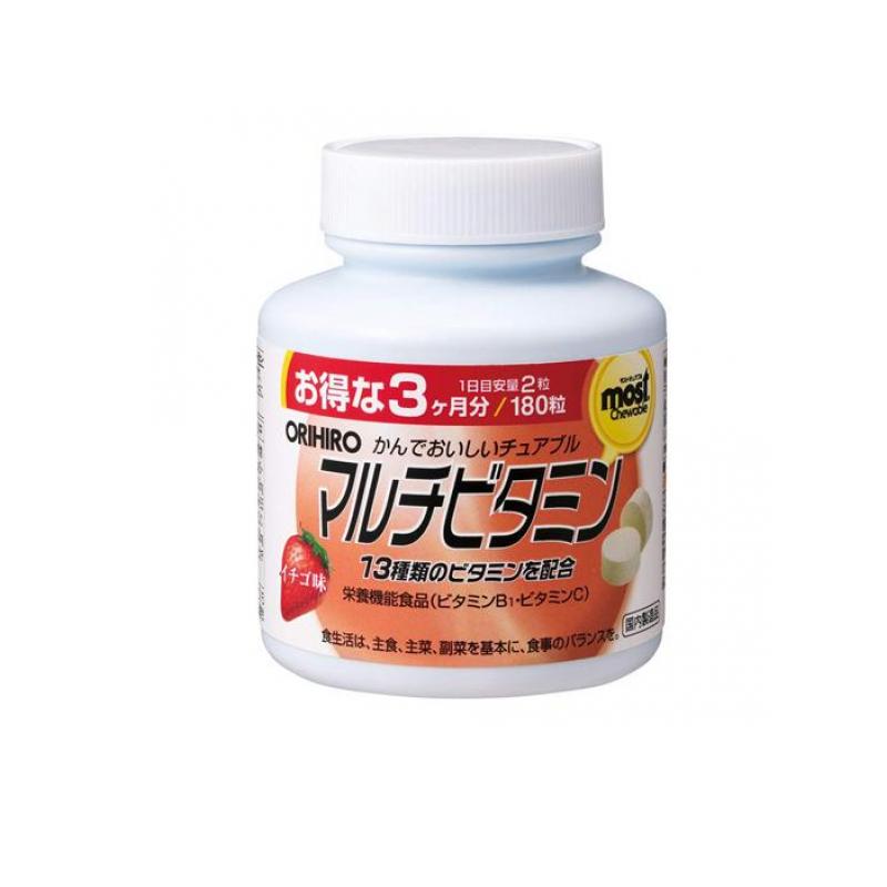 【商品名】 MOSTチュアブル ビタミン 【このような場合に】 毎日の健康維持に 【製造販売会社】 オリヒロ（ORIHIRO） 【ご使用について】 1日2粒を目安 【原材料】 麦芽糖、乳糖、とうもろこし澱粉、イチゴ果汁粉末／ショ糖エステル、...