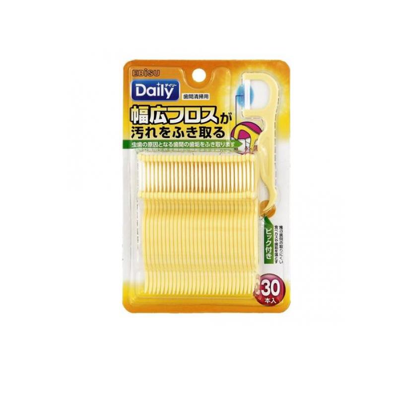 【商品名】 エビス デイリー 幅広フロス 【このような場合に】 ●歯間の汚れをしっかりふき取る幅広フロス。 ●幅広状に並べたフロスが歯間にフィットして、歯垢(プラーク)や食べカスをふき取るようにごっそり除去。 ●ハンドルは持ちやすい幅広グリ...