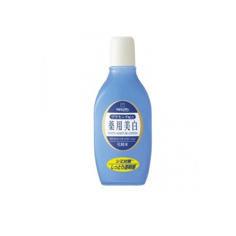 【商品名】 明色薬用ホワイトモイスチュアローション 化粧水 【効能・効果】 メラニンの生成を抑え、シミ・そばかすを防ぐ 【製造販売会社】 明色化粧品（桃谷順天館） 【ご使用について】 ●洗顔後、適量をコットンまたは手にとり、お肌になじませて...