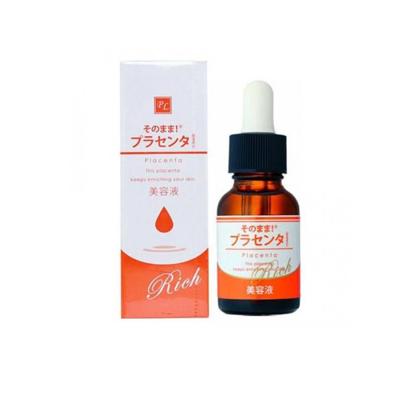 【商品名】 そのまま!プラセンタ リッチ 美容液 【製造販売会社】 シンエイ 【ご使用について】 *朝と夜の両方でお使いいただけます。 (1)洗顔後、化粧水でお肌を整えた後スポイトで適量(約1～2滴)を手に取り、気になる部分(目元、口元、頬...