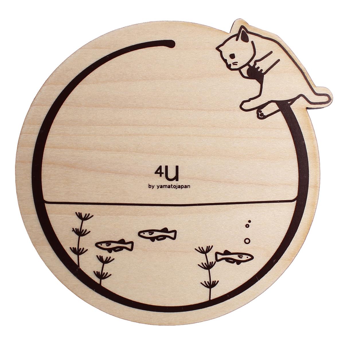 サイズ：約W10.5 D0.6 H9◆商品名：ヤマト工芸 コースターring animals ねこ YK17-102サイズ：約W10.5 D0.6 H9材質:シナ合板原産国:日本愛らしいキャラクターがそっとグラスに寄り添います