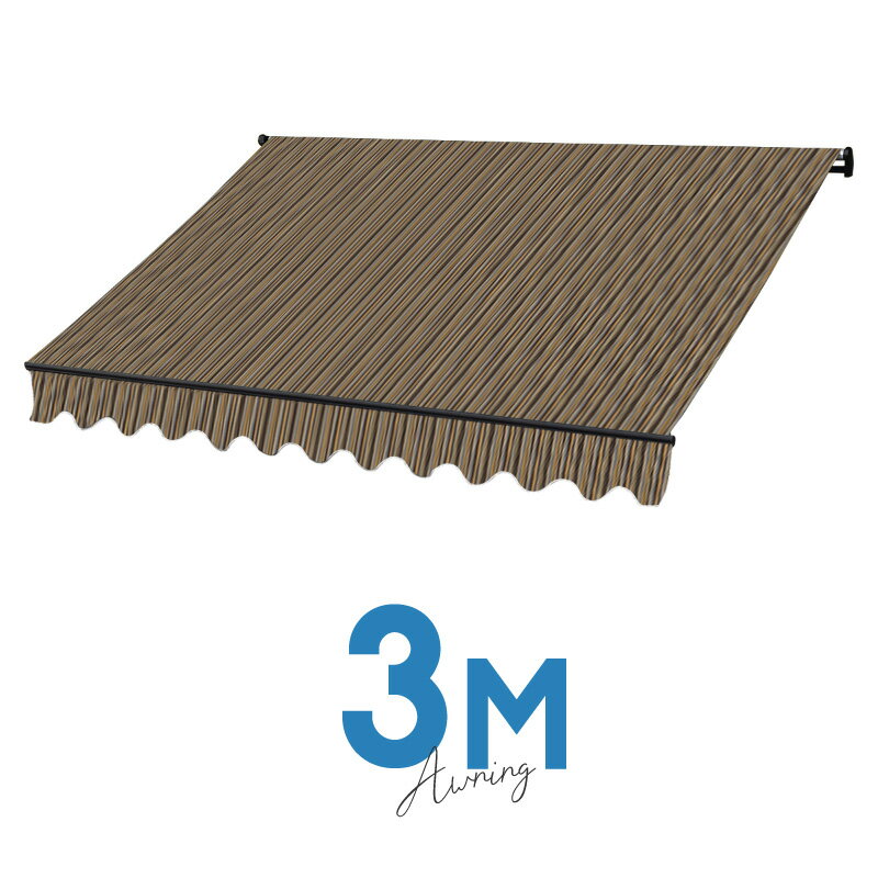 商品説明お手頃な価格で高品質。人気のオーニングテント。幅3メートル、最大張り出し時2メートル。テントの傾斜角度が調整できます。（左右のボルト2本で調整します）巻き上げトラブルの少ないパンタグラフ式でスムーズに折りたたみが可能です。頑強なスチ...