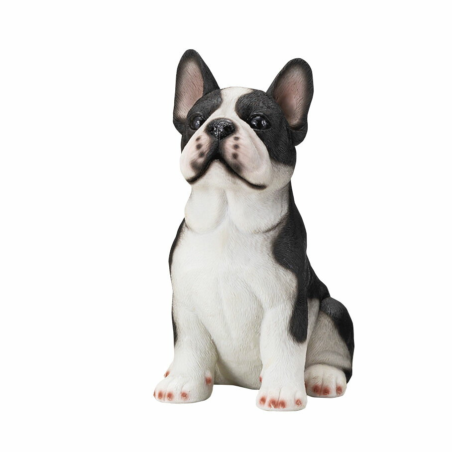ラブリードック　フレンチブルドック チョコンとお座りしたフレンチブルがお出迎え 可愛らしくて、通るたびに笑顔になれます。 お庭にも対応しておりますが、日焼けによる色あせはございます。 サイズ：13x17.5xH20cm 素材：ポリレジン製 ...
