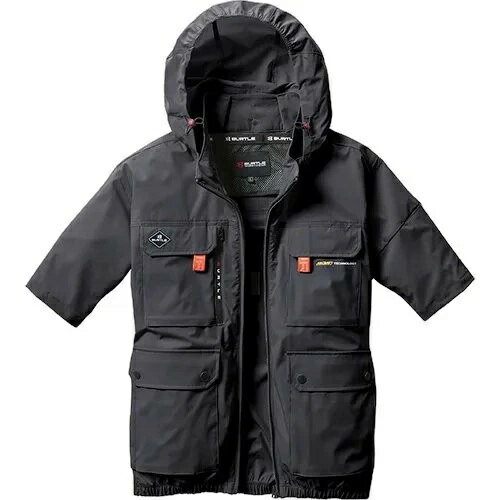 バートルAC2036のAC半袖ブルゾン。2024年新作アイテム ●ストレスフリーに伸縮するAWAYストレッチ素材が身体へのFAN接触の不快感を軽減（伸長率30%） ●UVカット、空気漏れを防ぐコーティング加工を兼備するドライな肌触りの接触冷...