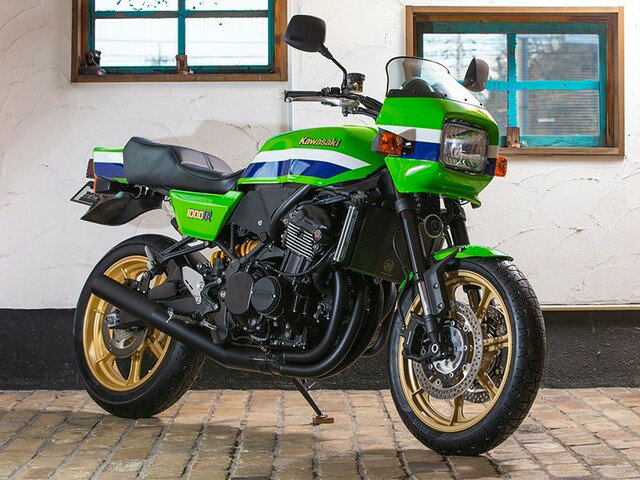 Z900RS/CAFE用LAWSON（Z1000R）外装セットにZ1000R RIライムグリーンペイント施工料金 ※別途、無塗装外装セットを一緒にご注文ください。 ペイントパーツ：アッパーカウル、タンクカバー、サイドカバー左右、テールカウル...