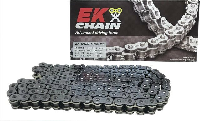 ※画像はイメージでございます。ブランド名 : EK チェーンサイズ : 525SR-X2(CR;NP)リンク数 : 104ジョイント : MLJジョイントタイプ : カシメカラー : シルバーJANコード : 4571291828131※タ...