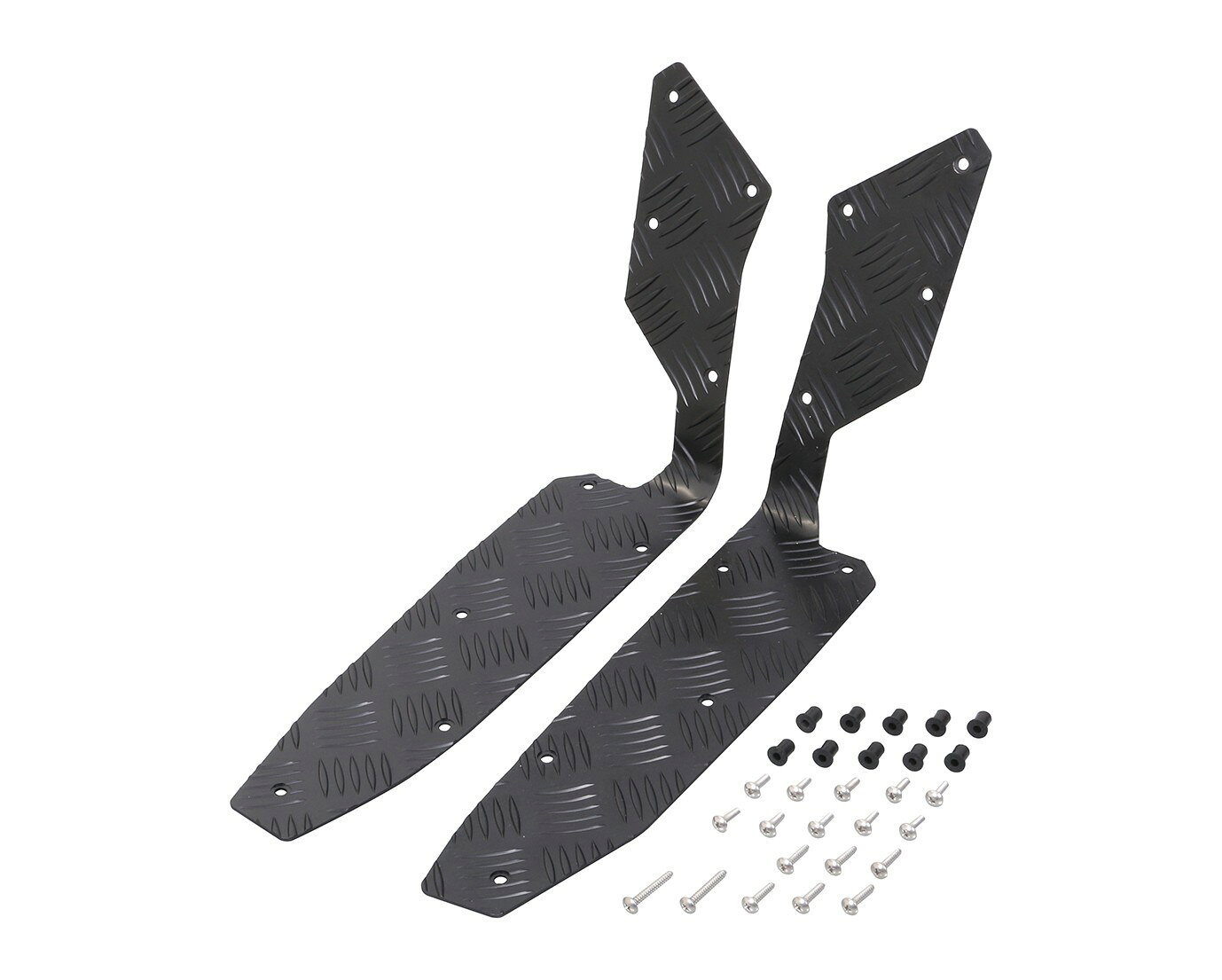 フットスペースのドレスアップに。 適合車種：▲適合データは2025/03現在／ADV150／KF38 ○アルミ製(縞板仕様)／○左右1SET／○装着用タッピングビス付属 注意事項 画像はイメージです。 別カラーが含まれている可能性がございま...