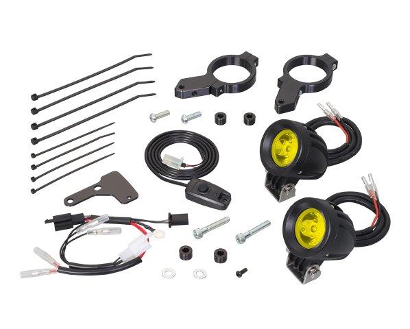 車種専用のステーとハーネスを付属した高輝度LEDビームランプです。高いドレスアップ効果と夜間走行時の補助ランプに役立ちます。※点灯時・点灯後は本体が大変熱くなりますのでヤケドにご注意下さい。※消費電力の多いグリップヒーター等と同時装着された...