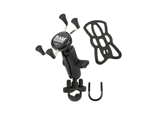 メーカー名：ラムマウントメーカー品番：RAM-B-149Z-UN7URAM MOUNTS(ラムマウント)を代表するスプリング式スマホホルダー「X-Grip」とアルミ製の標準アーム、亜鉛メッキボルトのU字クランプベースを組み合わせたマウントセ...