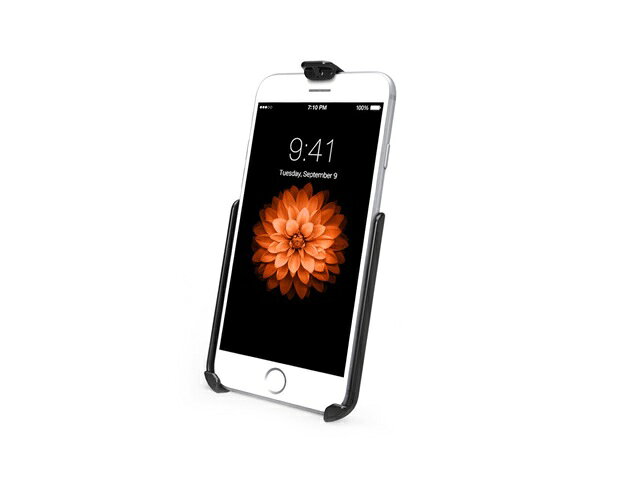 メーカー名：ラムマウントメーカー品番：RAM-HOL-AP18U高強度複合材製のiPhone6/6S/7専用クレイドルホルダー。背面に菱形ジョイントが取り付け可能な2穴AMPSホールパターンを配し、他ラムマウントパーツと組み合わせることで車...
