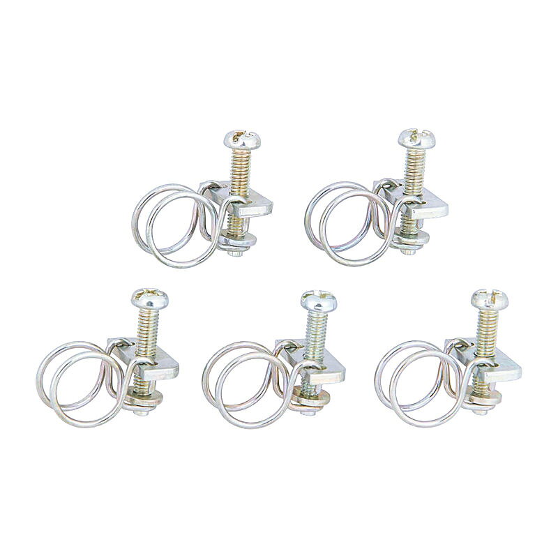 ネジで締め込むタイプのワイヤー式ホースバンド 【サイズ】9mm 【入り数】5個 【材質】スチール