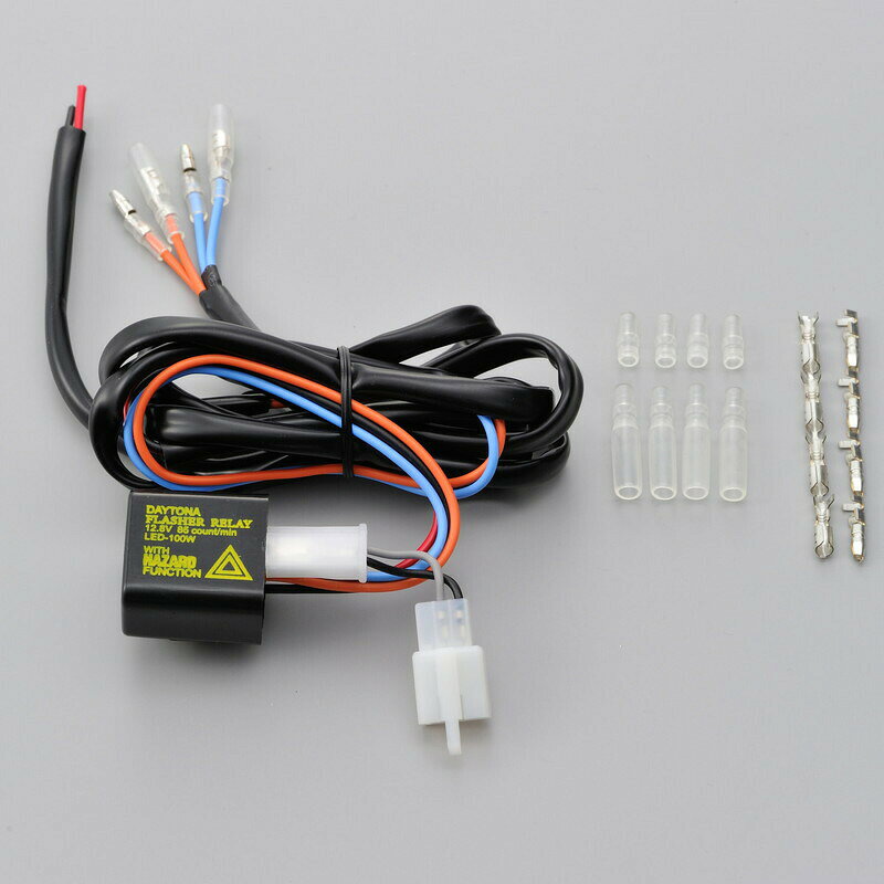 ハザード機能付のLED対応ウインカーリレー。（2極ウインカーリレー用）従来のLEDウインカーリレーにハザード機能が合体。お好みのON/OFFスイッチを別途購入、取り付けすればハザード機能を追加可能です。（100W対応のスイッチにかぎる）デイ...