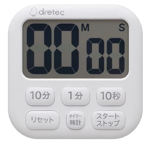 ●大きい数字で見やすい大画面表示　 ●「10分」「1分」「10秒」刻みで簡単セット　 ●便利な時計機能付　 ●最大セット時間99分50秒（カウントダウン）　 ●最大計測時間99分59秒（カウントアップ）　 ●便利なリピート機能付　　 色 ホ...