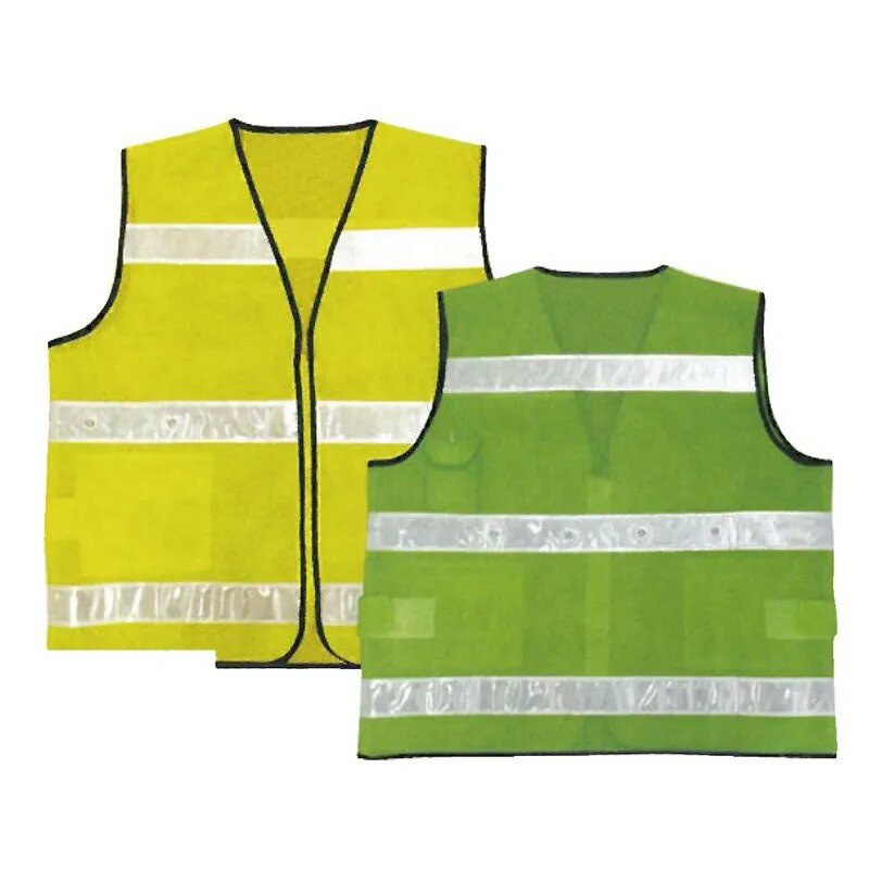 商品情報素材/材質ポリエステルメッシュ/PVC反射材カラー蛍光黄・蛍光緑 サイズ着丈65cm×肩幅38cmその他商品説明-蛍光黄・蛍光緑で目立って安心安全、便利な警備や現場で役立つベストbr>