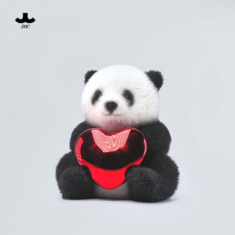 商品情報サイズ9.5×11×10.5m重さ604g（工場の実出荷を基準とする）材質樹脂、複合素材内容植毛パンダ×1 　ハートの置物×1JXK 177 1/6植毛パンダ かわいいパンダのフィギュア 5