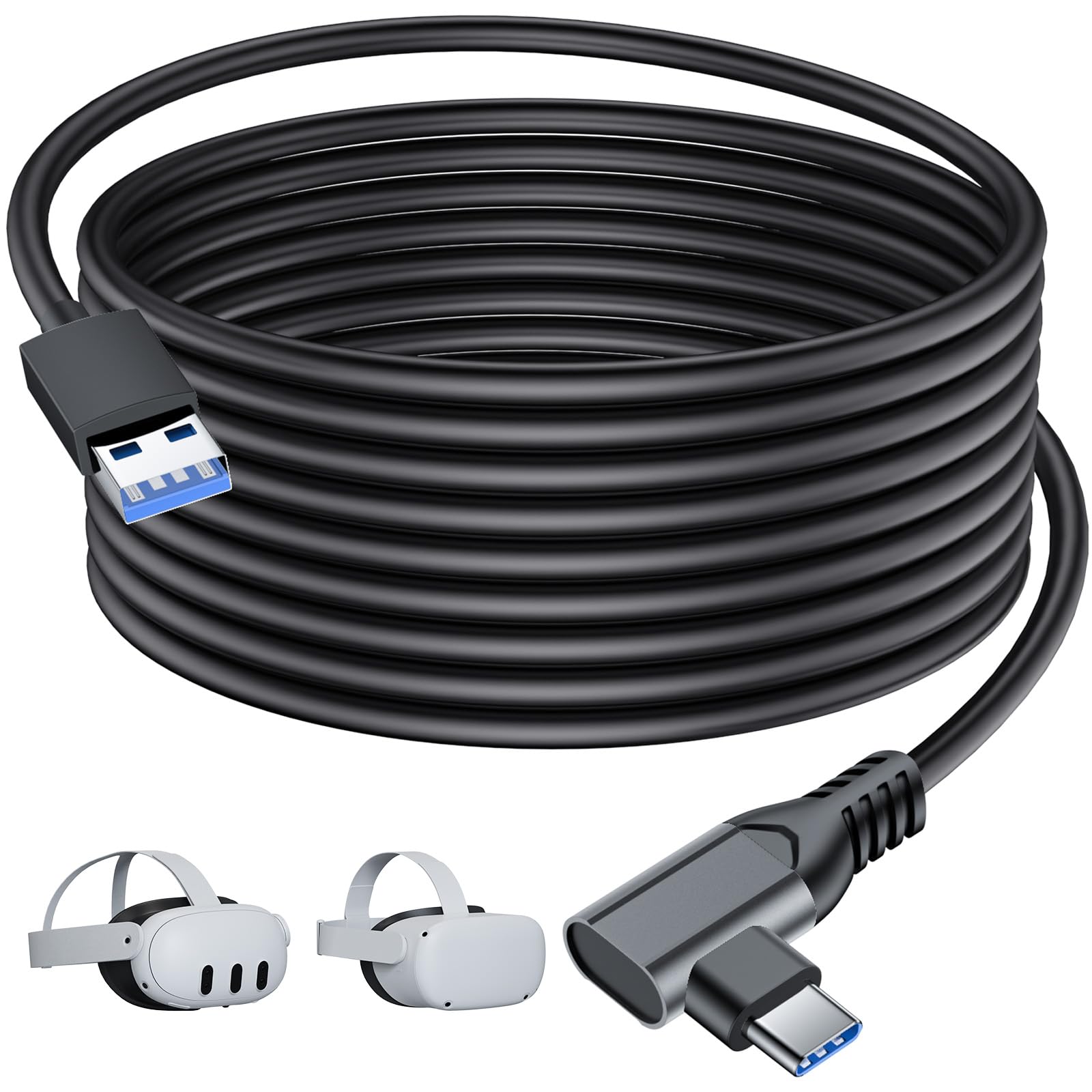 ・Quest linkに対応のVRケーブル：iMangoo USBリンクケーブルを一本繋ぐだけで簡単に対応Quest 3/Quest 2/Pro/Pico 4/VRヘッドセットと接続できて、steamゲームを楽しめます。様々なVRアプリやV...