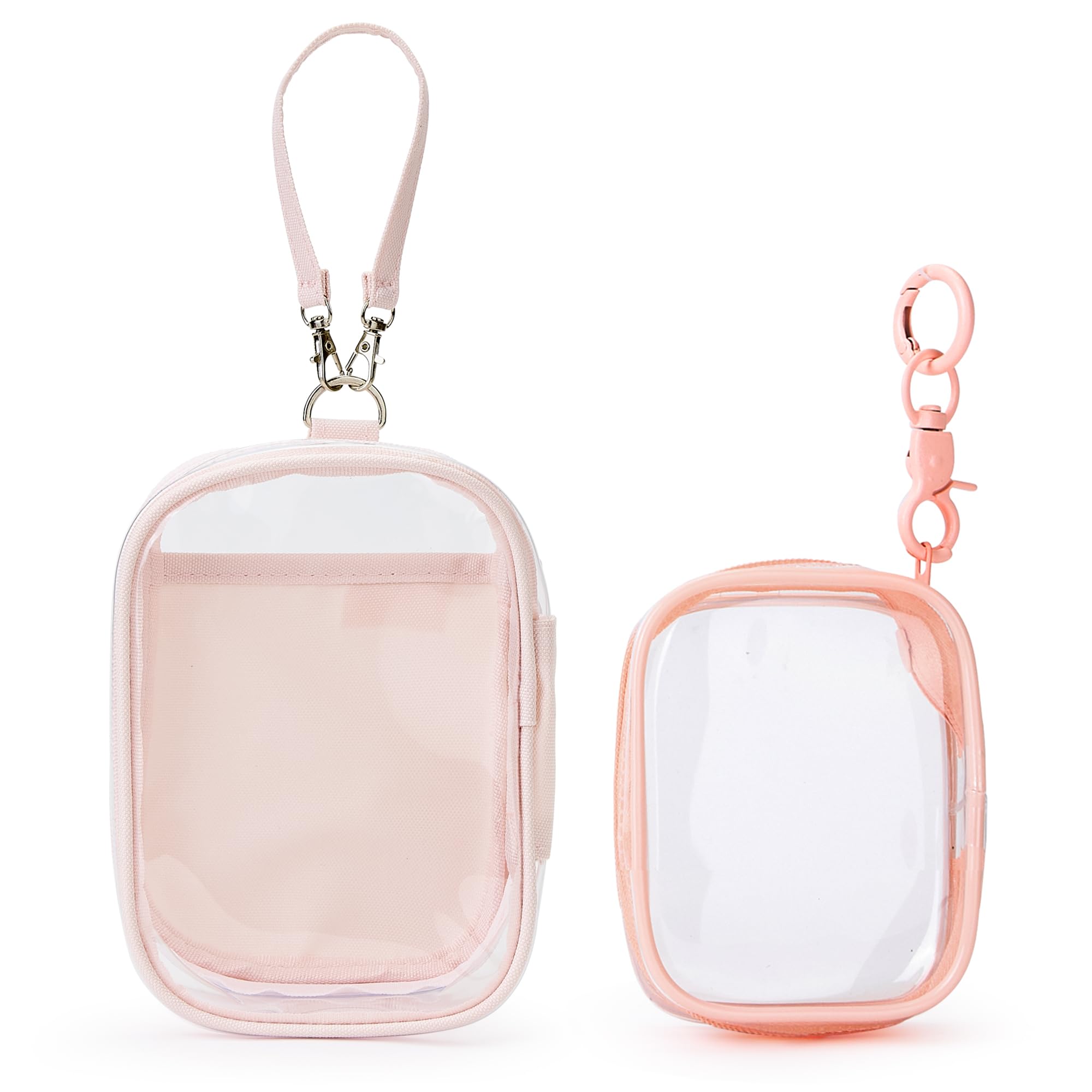 ・【大容量】ぬいぐるみ収納に最適！大サイズは縦10cm×横5.7cm×高さ14.2cm、小サイズは縦7cm×横4cm×高さ10cm。推しぬい・ちびぬいポーチ・キーホルダーぬいぐるみはもちろん、化粧品やバッジなどの推し活グッズもまとめて収納可...