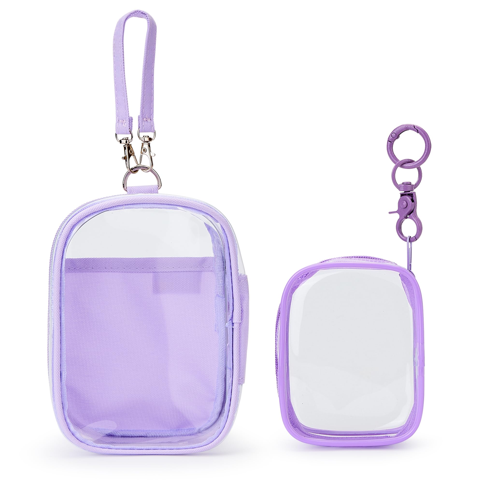 ・【大容量】ぬいぐるみ収納に最適！大サイズは縦10cm×横5.7cm×高さ14.2cm、小サイズは縦7cm×横4cm×高さ10cm。推しぬい・ちびぬいポーチ・キーホルダーぬいぐるみはもちろん、化粧品やバッジなどの推し活グッズもまとめて収納可...