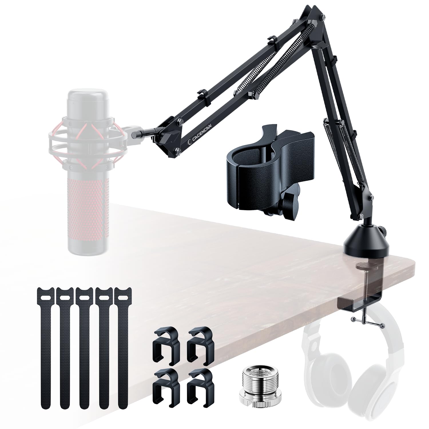 ・【完璧なマイクアームスタンド・耐荷重：1.8KG！】マイクブームアームスタンドはマイクがデスクに接していないため、キーボードの操作音や振動音を拾いにくいです。 浮かせて設置することでデスクまわりをフル活用できます。 省スペースと実用性アッ...