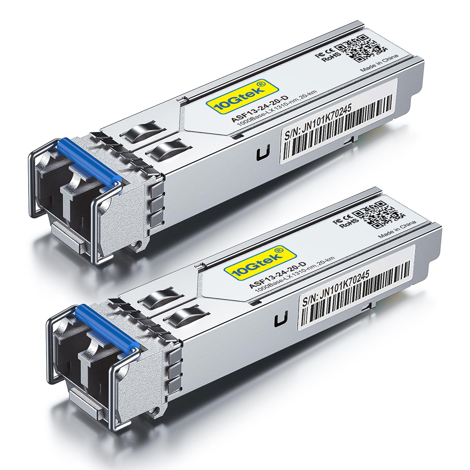 ・データレート：1.25 Gb/s。ご注意ください：10Gtekはブランド名称であり、本製品はギガビット製品（SFP）となります。・波長：1310 nm・リーチ：最大20 km・ファイバタイプ：デュアル LC シングルモード ファイバ・幅広...