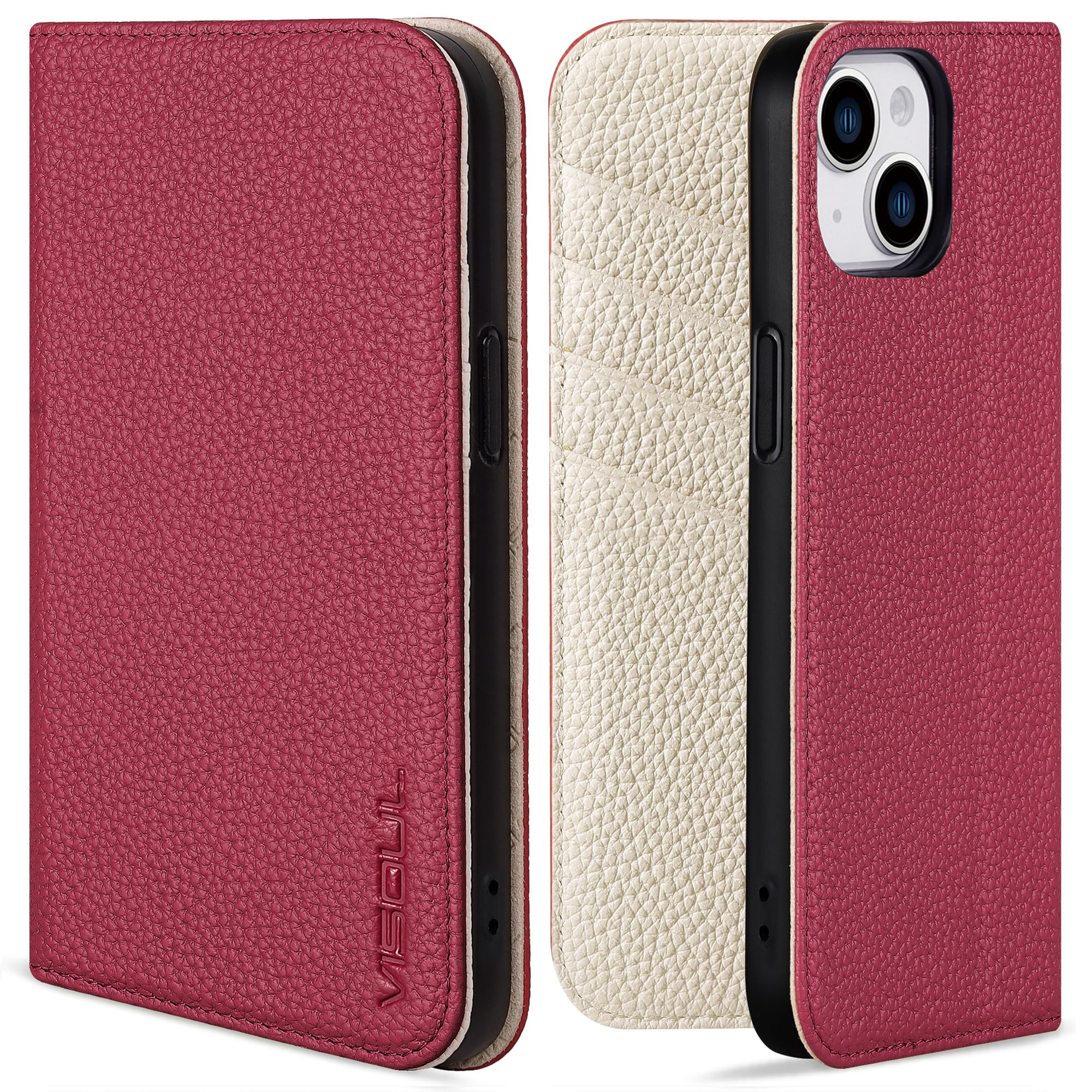 ・携帯ケース対応機種：iPhone14 Plus(6.7インチ)。対応機種と画面サイズをよくご確認のうえ、ご購入いただけますようお願い致します。・多機能：収納機能、横置きスタンド：(1)内側に実用性のカード入れポケット×3、内側ポケット×1...