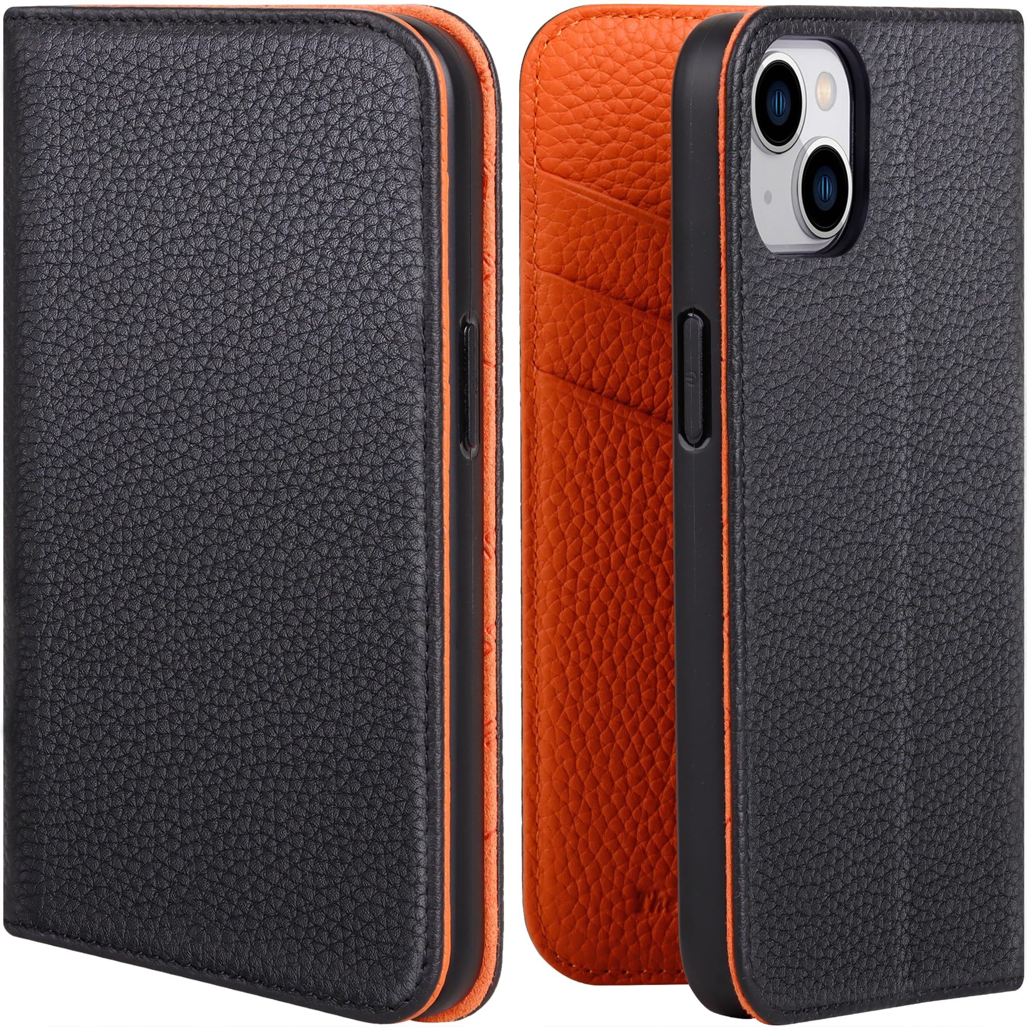 ・【携帯ケース対応機種】iPhone 13 mini (5.4インチ、2021年発売)★対応機種と画面サイズをよくご確認のうえ、ご購入いただけますようお願い致します。【100%本革・TPUカバー】TPU素材を使用したソフトカバーにより、軽量...