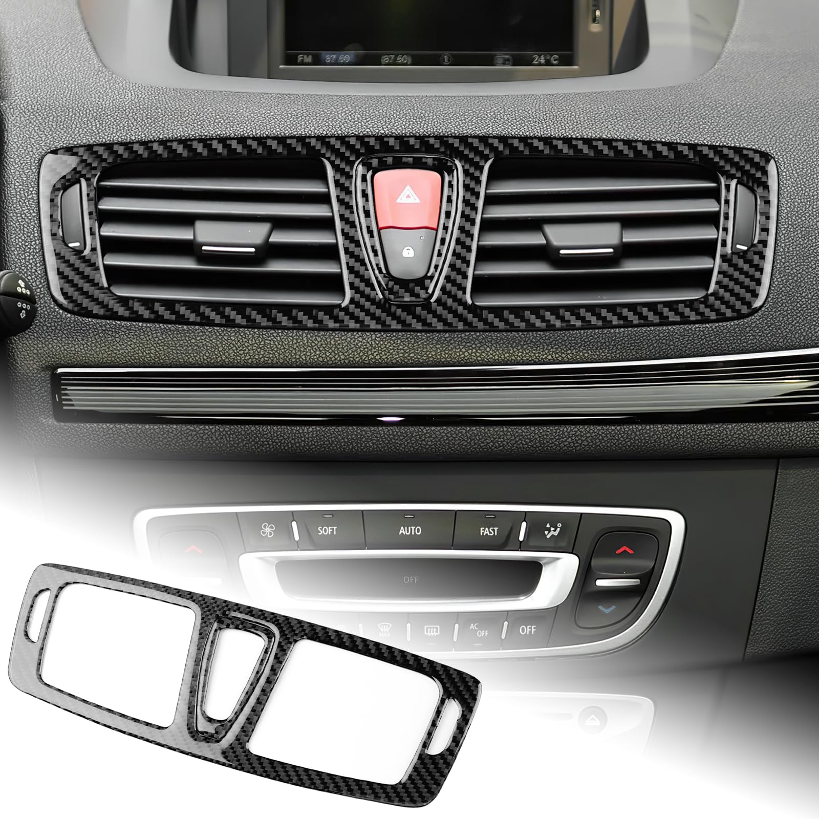 ・【車種専用】ルノー メガーヌ 3代目 2009-2014。右ハンドル車と左ハンドル車の両方で使用できます。・【リアルカーボン】製品はソフトカーボンファイバーでできており（カーボン柄のプリントではなく）、保護を強化するために超透明コートポリ...