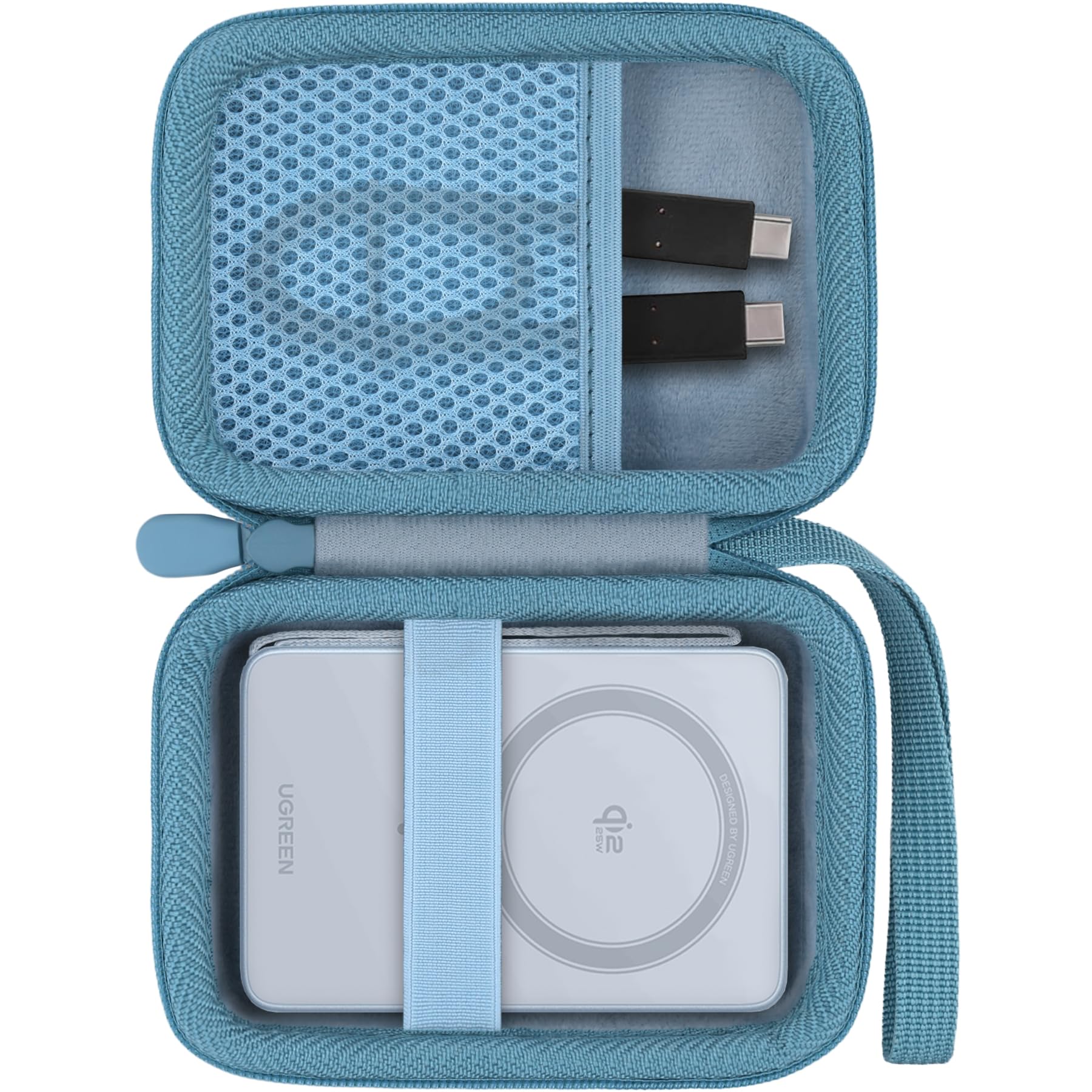 ・【合理的な保管】Aenllosi 収納ケースはぴったりフィットでコンパクト、UGREEN MagFlow Qi2 25W モバイルバッテリーのために特別に設計されており、弾性メッシュポケットはmagflow 10000mAh 30W モバ...