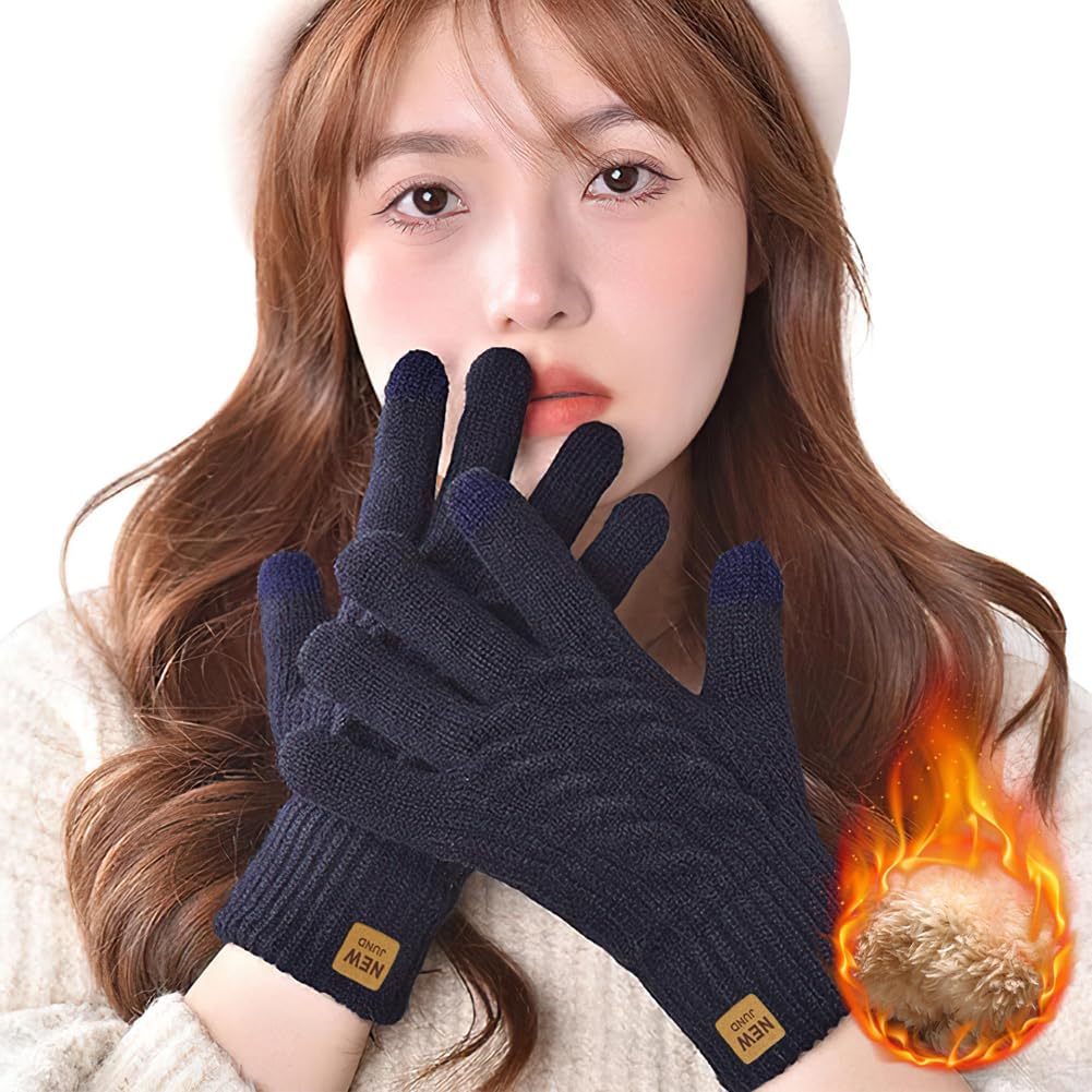 ・【暖かい厚裏起毛・手首の部分もしっかり守る】手袋の表面は保温性に優れたニットを採用、内側に柔らかく厚みのあるの裏起毛素材付き、熱を閉じ込めやすく、つけるだけで体温の上昇が感じられ、手全体から指先までしっかり温めてくれて、肌に優しく快適な着...