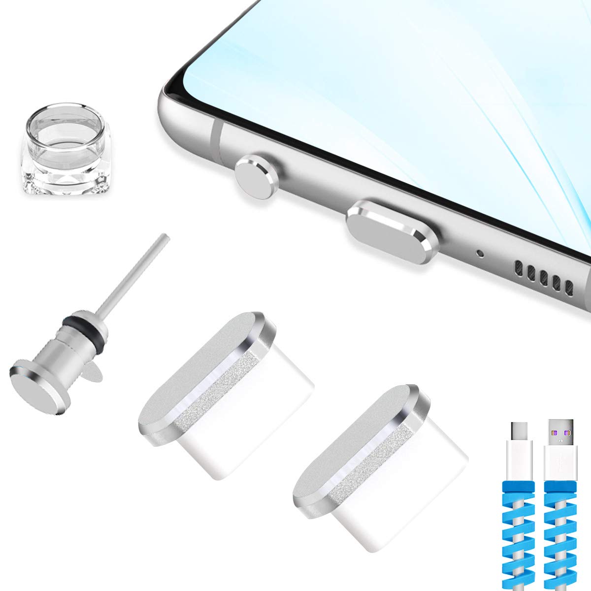 ・【USB type-c 保護キャップ】 C コネクタ防塵保護カバー、USB C端子へのゴミ、埃、砂、雨水などの進入を防止できます。対応機種 - iPhone 15 /15 plus/15 pro/15 pro max、Macbook/Ma...