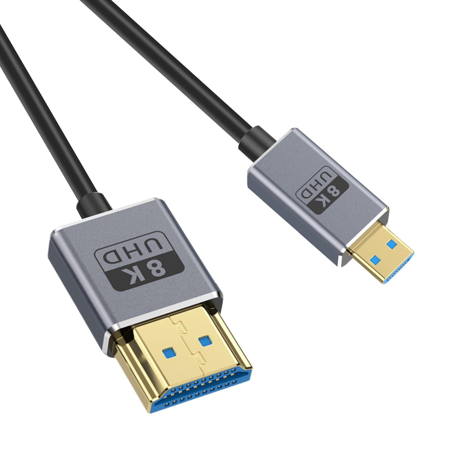 ・8K Micro HDMI HDMI 2.1変換ケーブル： 8K@60Hz、4K@240Hz、2K@240Hz、1080P/240Hzの解像度を48Gbpsの帯域幅でサポート。PS5でのゲーム、Apple TVでのストリーミングコンテンツ...