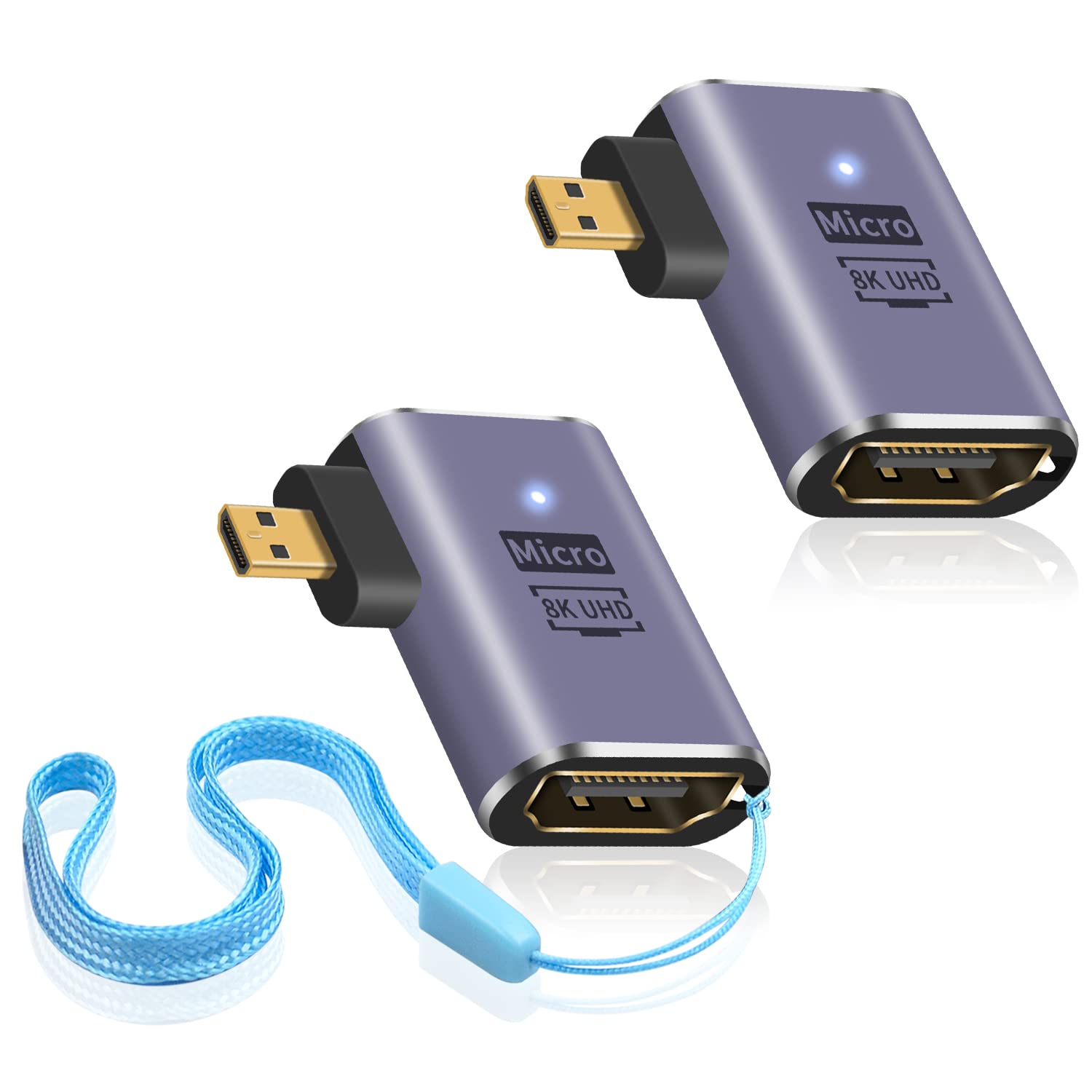 ・8K Micro HDMI HDMI変換アダプターこのアダプターは8K Micro HDMI規格に完全準拠し、カメラなどのMicro HDMIポートを備えたデバイスをテレビ、プロジェクター、ディスプレイなどに接続できます。 これにより、写...
