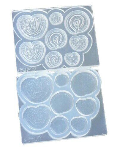 亀島商店 ソフトモールド 小さいハートパイ＆小さいクッキーC 両面型 1/12サイズ対応 ホビー用ツール C-844 シリコーン製ミニチュア用型抜き 樹脂粘土をはじめとする自然乾燥粘土、オーブン粘土、UVレジンなどでご使用頂ける便利なシリコ...