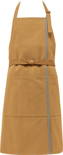 (アルベ) 飲食 レストラン ホテル カフェ ヴィンテージツイル 綿100 パイピング 首掛け 胸当て エプロン T8805 C-84 キャメル フリーサイズ 縦のラインがアクセントの胸当てエプロン 厚めの綿100%素材で火にも強く、程よい...