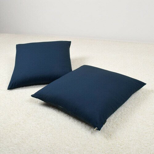 座布団カバー 55×59 2枚セット 銘仙判 おしゃれ 綿100％ 北欧 無地 ネイビー ブルー スタイルデコール W3402700 サイズ:　タテ:約59cm/ヨコ:約55cm ※商品によってサイズに多少の誤差がございます。予めご了承くだ...