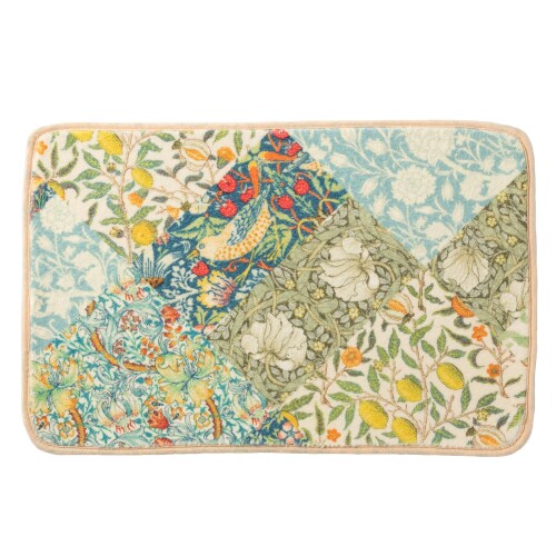 ジュビリー(Jubilee) もこもこ起毛マット 滑り止め付 バスマット フロアマット 40x60cm ウィリアムモリス柄 Patchwork 『デザイン』ウイリアム・モリスのデザインを使ったJubileeオリジナルPatchwork 『柔...