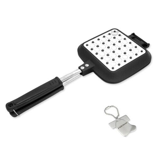 J-kitchens 具がこぼれにくい ホットサンドメーカー ふっ素樹脂加工 ガス IH対応 日本製 オリジナルタグ付 本体素材:アルミニュウム合金 表面フッ素樹脂加工 ハンドル:フェノール樹脂・ステンレス はり底:ステンレス鋼、金具:ステ...