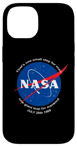 NASA パッチワンスモールステップムーンランディング スマホケース iPhone 14 用 NASA公式ライセンス、NASAブルーミートボールパッチ、One Small Step For Man、1969年7月20日。 アポロ11月月上陸...
