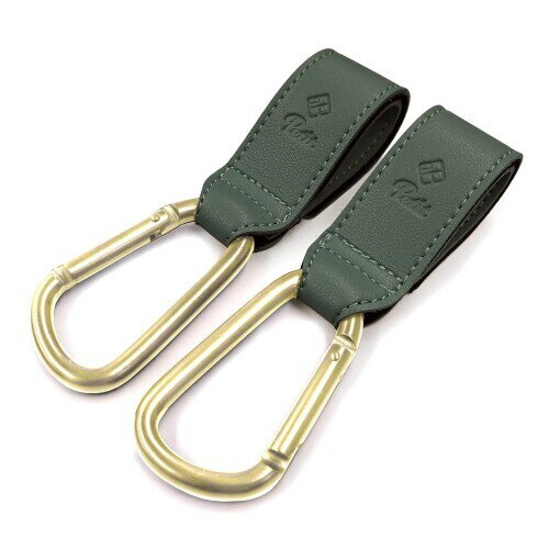 e.x.p.Petit PP カラビナフック YEG-合皮ダークグリーン ベビーカー フック 大きめ 荷物フック 耐荷重約90キロ バギー ペットカート 2本入り cbh08yeg Point1:5種類のカラビナとくすみカラーを含む10種類...