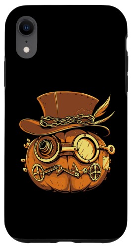 iPhone XR ヴィンテージ スチームパンク ジャック・オー・ランタンフェイス ハロウィンコスチューム スマホケース スチームパンク、パンプキン、時計仕掛けが大好きな人への面白いギフト。 Halloween Scary Spooky J...