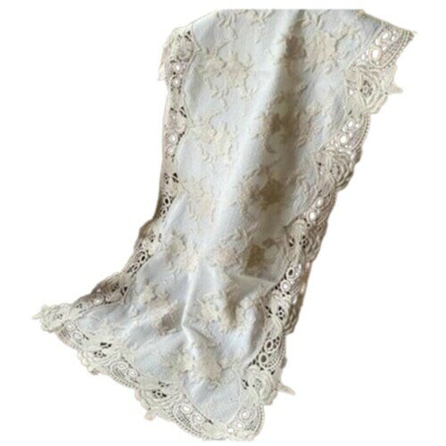 Vivienne(ヴィヴィアン) ベージュフラワーレースシリーズ レース 刺繍 テーブルランナー テーブルクロス WK1119NL4 サイズ:約40×120(cm) 材質:ポリエステル・レーヨン 生産国:中国 ベージュのバラ刺繍レースのテー...