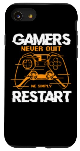 ゲーマーは決して諦めない 我々は単に再起動する ゲーム機 ゲームファン スマホケース iPhone SE (2020) / 7 / 8 用 あなたやあなたの知り合いは、コンピューターゲームをするのが好きですか?それならこの面白いGamers...