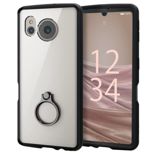 エレコム AQUOS sense7 ( SH-53C | SHG10 ) ケース カバー リング付き 耐衝撃 衝撃吸収 TOUGH SLIM LITE 高硬度 (薄くて軽い耐衝撃ケース) ストラップホール付き ブラック PM-S226TSL...