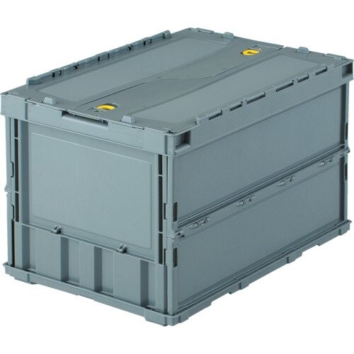 トラスコ中山(TRUSCO) 薄型折りたたみコンテナ 収納ケース 収納ボックス 3個 526X365X62mm ロックフタ付 50L グレー TR-C50B-GY 容量(L):51.3 色:グレー 外形寸法(mm)間口×奥行×高さ:530×...