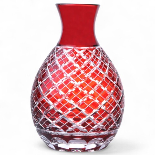 J-kitchens 水影 切子 徳利 日本酒 Φ38xH125mm 280cc 菱紋 レッド Current Model 素材・成分:ガラス/切子細工 急冷・急熱など急な温度差の起きる使い方はお避け下さい。電子レンジ・オーブンにはご使用で...