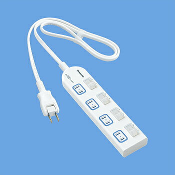 品番： WHA25144WP品名： ザ・タップX(安全設計扉・パッキン付コンセント)(4コ口)(個別防水スイッチ付)(スナップキャップ・1mコード付)(ホワイト)