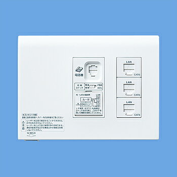 品番： WTF35865W品名： 宅内LANパネル ひらいてねット ＋プラス(4箇所用)（光コンセント）(CAT6)(ホワイト)