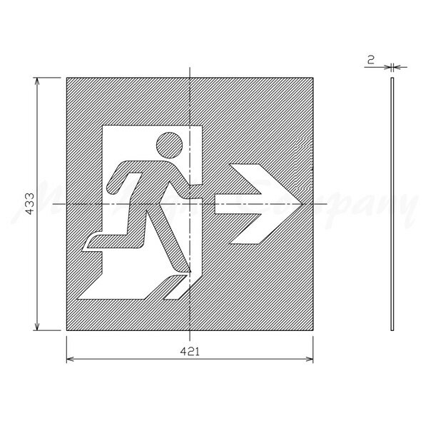 形名 ET-44703避難口誘導灯表示板商品コード 91780016JAN 4974550623797