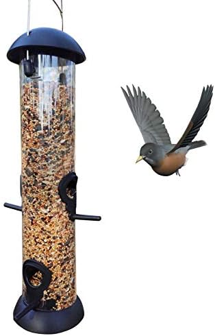 耐久性の高品質素材で作られた鳥のフィーダー。上下が強化された硬質プラスチック製で、熟成しにくく長期間使用可能。 鳥の注意を引く吊り下げ式で、窓やデッキから鳥を観察できます。屋外での使用に最適で、ペットや野鳥に餌を提供するのに便利。 4つの給...